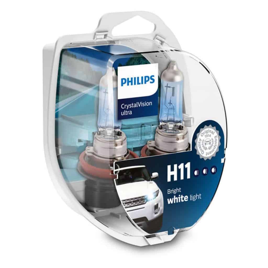 Philips Crystal Vision Ultra H11 + 2 Free Park Light Bulbs - Autolume Plus