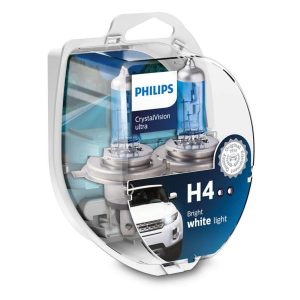 Philips Crystal Vision Ultra H4 + 2 Free Park Light Bulbs - Autolume Plus