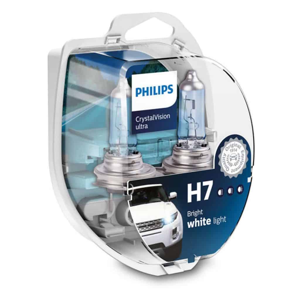 Philips Crystal Vision Ultra H7 + 2 Free Park Light Bulbs - Autolume Plus