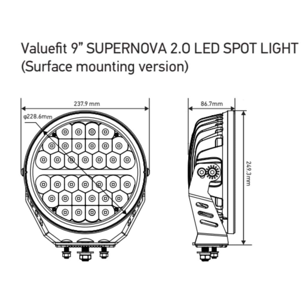 Hella ValueFit Supernova 2.0 9'' LED Spot Light Single - Autolume Plus